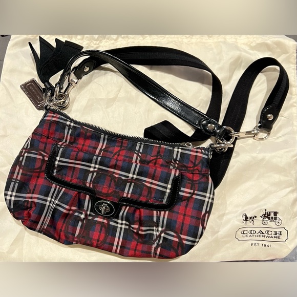 Coach | Bags | Authentic Coach Poppy Pursehandbag Red White Blue Plaid ...